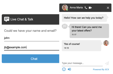 Live chat et appels audio ou vidéo sur votre site Internet avec 3CX